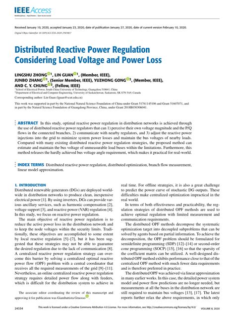 pdf distributed reactive power regulation considering load voltage and power loss