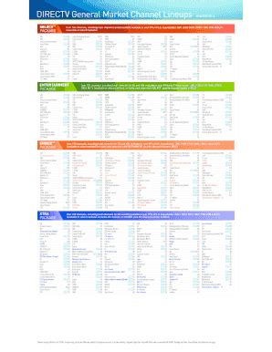 Printable Directv Channel Guide Fill And Sign Printable Template