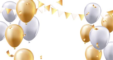 3D Realistic Party Decoration Helium Balloon With Confetti 19025872 PNG