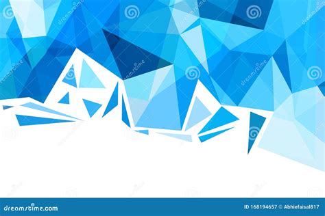 Blue And White Crystal Abstract Geometry Background Template Stock