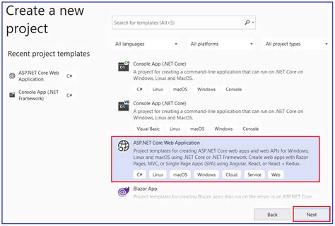 how to create asp core web application dot net tutorials