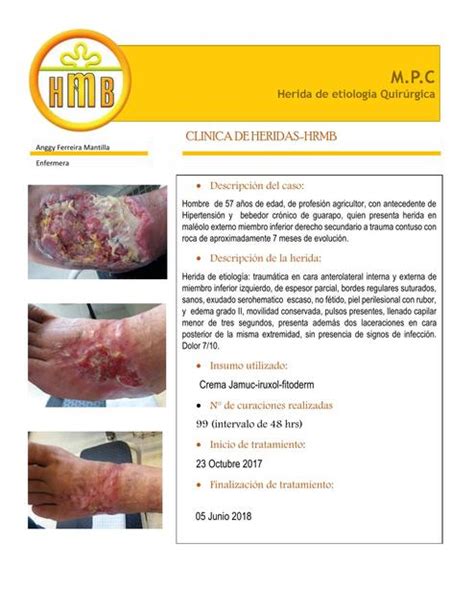 Caso Cl Nico De Heridas N Anggy Ferreira Mantilla Udocz