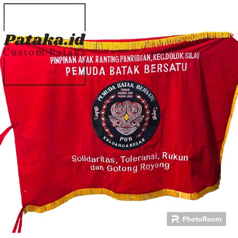 Jual Bendera Pataka PBB Pemuda Batak Bersatu 90x135 Custom Tulisan