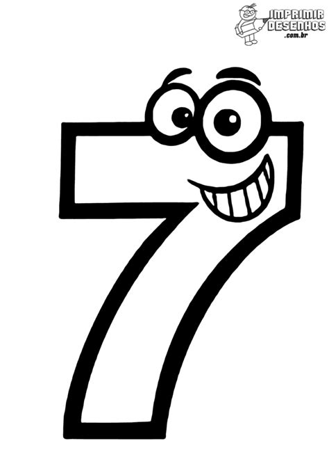 Número 7 bonitinho Imprimir Desenhos