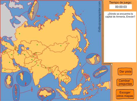 Juegos de Geografía Juego de Países y capitales en el mapa de Asia 1