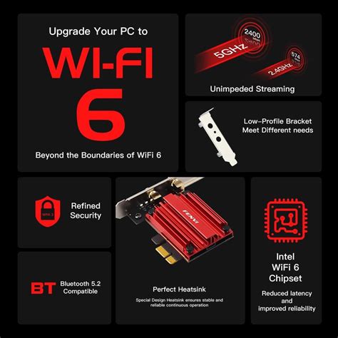 Wifi Pci E Tarjeta Wifi Ax Bluetooth Mbps Ax