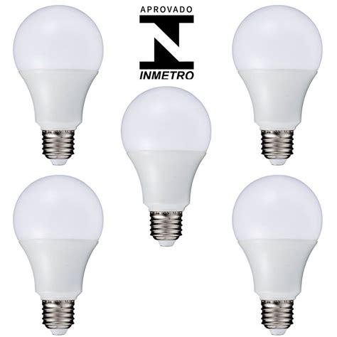 Kit 5 Lâmpadas Led Bulbo e27 Bivolt Branco Frio 20w A G Germano