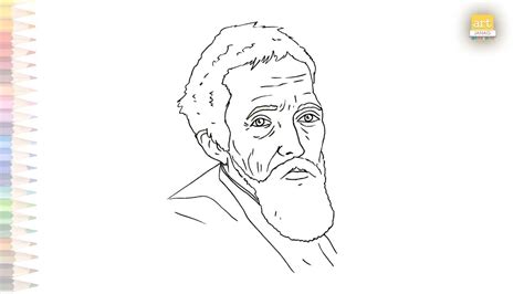 Michelangelo portrait drawing Boceto de dibujo de Miguel Ángel