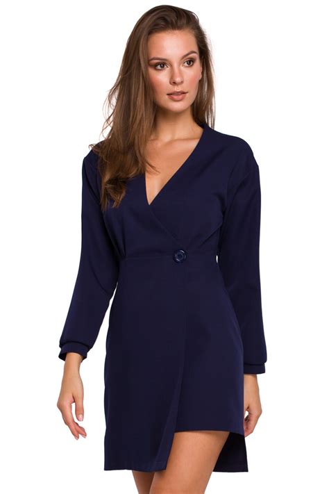 Elegancka kopertowa sukienka z asymetrycznym dołem Sukienki shop