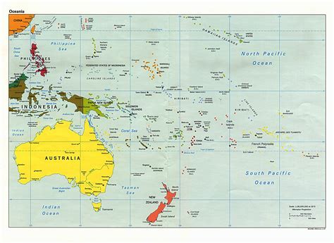 Large Detailed Political Map Of Australia And Oceania Australia And