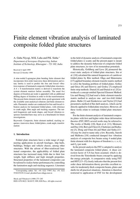 pdf finite element vibration analysis of laminated composite folded plate structures