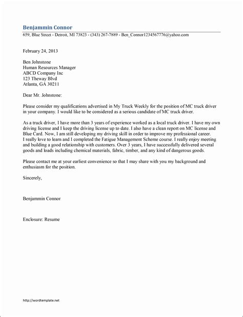 Free Cover Letter Template Word