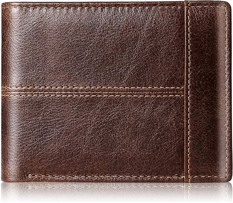 Buy Mens Wallet RFID Genuine Leather Bifold Wallets For Men ID Window