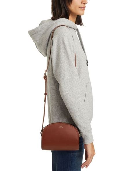 A P C Mini Demi Lune Bag In Brown Lyst