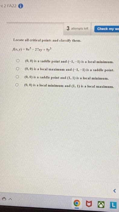 solved locate all critical points and classify them
