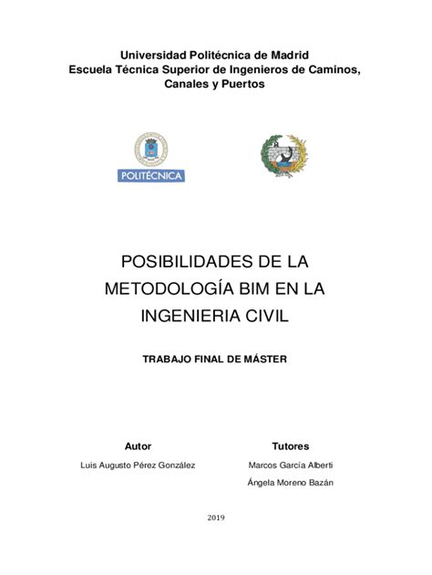 Completable En L Nea Oa Upm Posibilidades De La Metodologa Bim En La