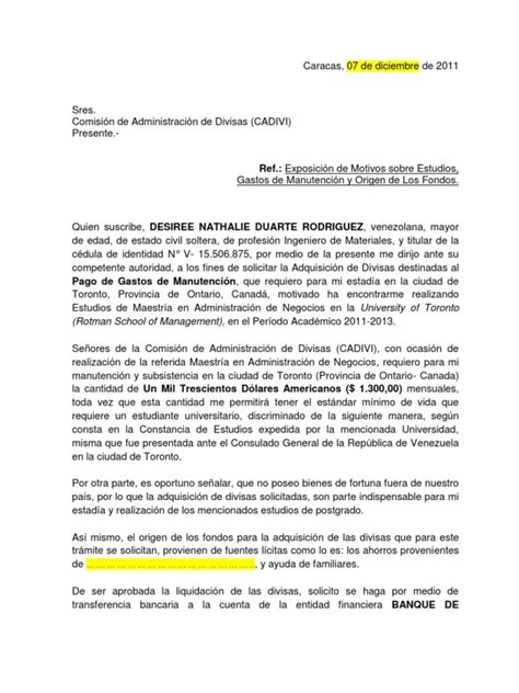 Carta De Manutencion