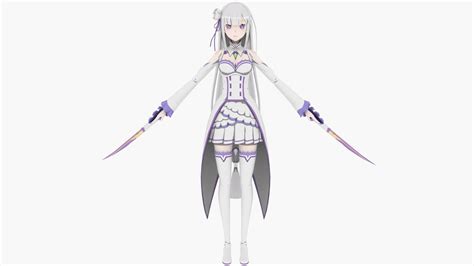 Emilia Re Zero Kara Hajimeru Isekai Seikatsu D Model By Ilham