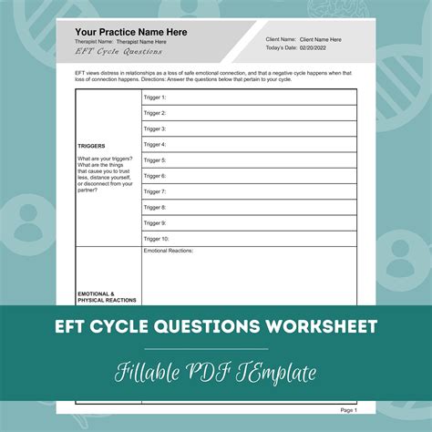 Eft Cycle Questions Worksheet Editable Fillable Pdf Template For
