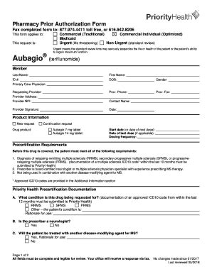 Fillable Online Pharmacy Prior Authorization Form Request