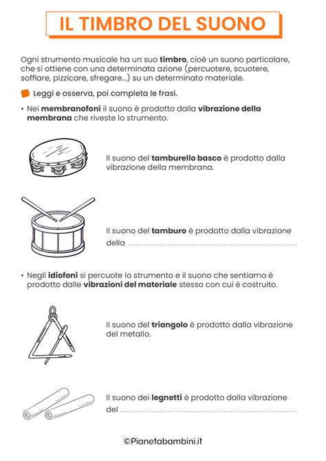 Il Timbro Del Suono Schede Didattiche Per Bambini PianetaBambini It