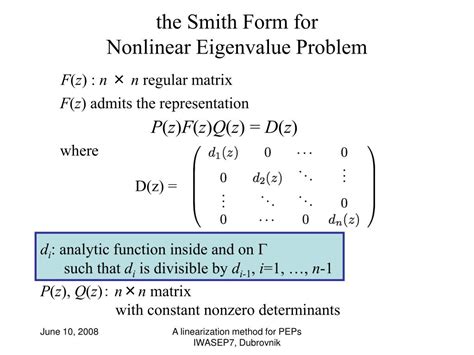ppt a linearization method for polynomial eigenvalue problems using a contour integral