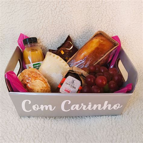 Cesta de Café da Manhã P em Papel Kraft Personalizada