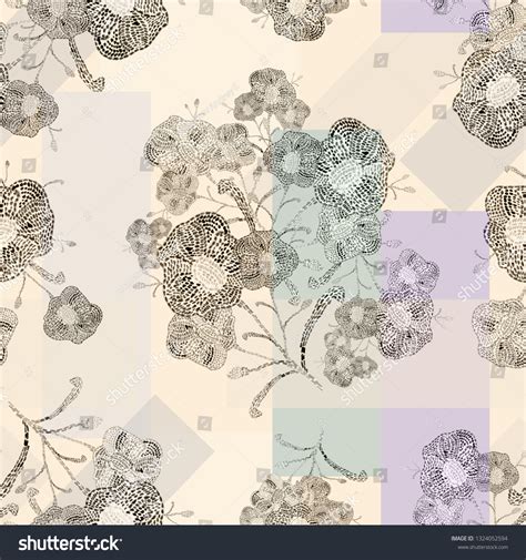 Seamless Pattern Abstracts Floral Composition Stok Ll Strasyon