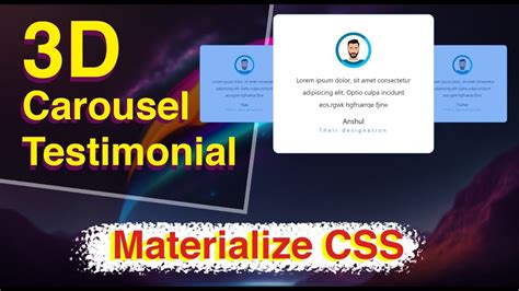 How To Create A D Testimonial Carousel Using Materialize Css Html