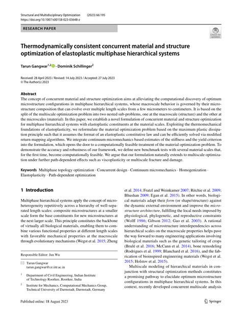 pdf thermodynamically consistent concurrent material and structure optimization of