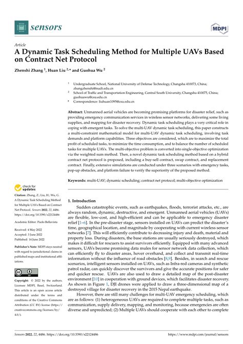 pdf a dynamic task scheduling method for multiple uavs based on contract net protocol