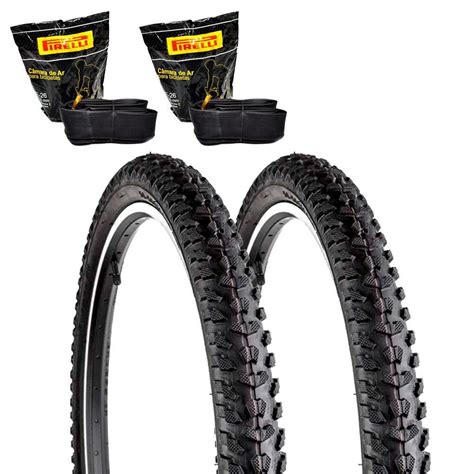 Par Pneu Bike Levorin Aro 26X1 95 2 Câmara Ar Pirelli 26 Submarino