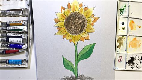 COMO PINTAR UN GIRASOL SUPER FACIL YouTube