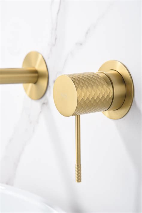 Grifo De Lavabo Empotrado Monomando Oro Cepillado Serie G Nova Imex
