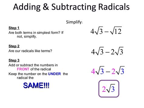 adding and subtracting radical expressions