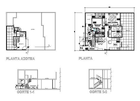 Apartment Building Structure Detail Plan And Section 2d View Dwg File