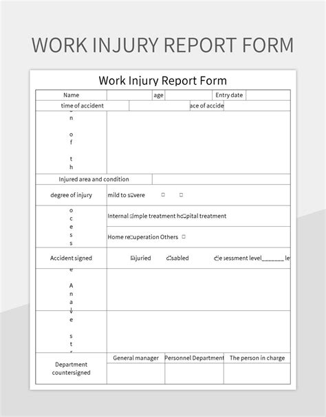 Work Injury Report Form Excel Template And Google Sheets File For Free