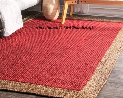 Indian Braided Floor Rug Handmade Jute Rug Natural Jute Etsy Floor