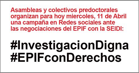 Jóvenes Investigadores y Precarios CCOO 11 de abril