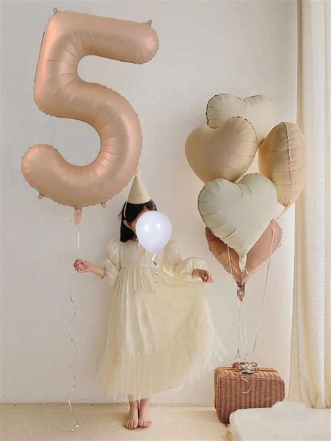 6 sztuk gigantyczne karmelowe balony cyfry z kawą i kremem białe serce