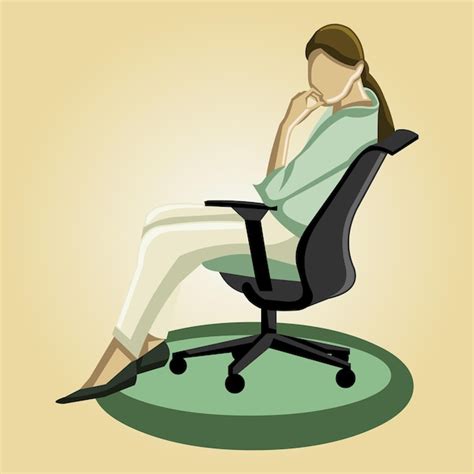 Una Mujer Se Sienta En Una Silla Con Una Silla Verde En El Lado