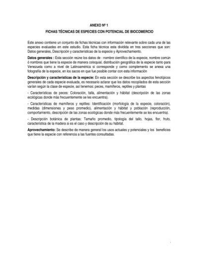 ANEXO Nº 1 FICHAS TÉCNI