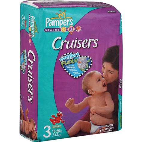 Pampers Cruisers Diapers Size 3 16 28 Lb Sesame Street Jumbo
