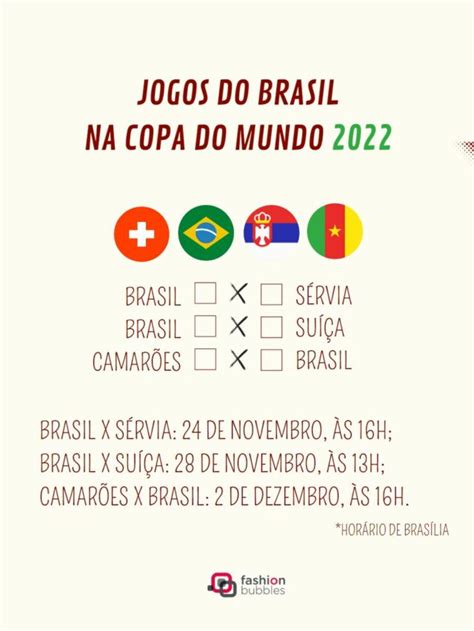 Quais Hor Rios Dos Jogos Do Brasil Na Copa Do Mundo Calend Rio De