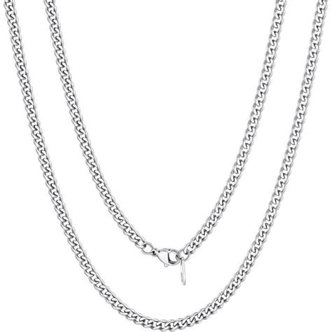 Chaîne Collier Cubaine Homme Femme De 3 6 9 12Mm En Acier Inoxydable