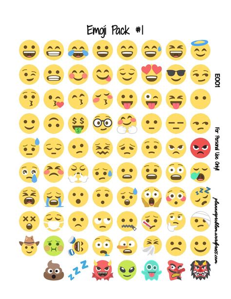 Emoji Pack Free Printable Planner Stickers Free Printable