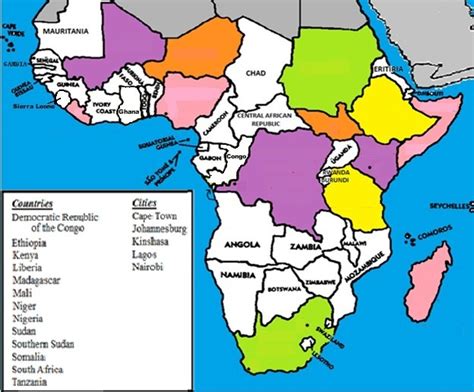 Sub Saharan Africa Political Map 1 Diagram Quizlet