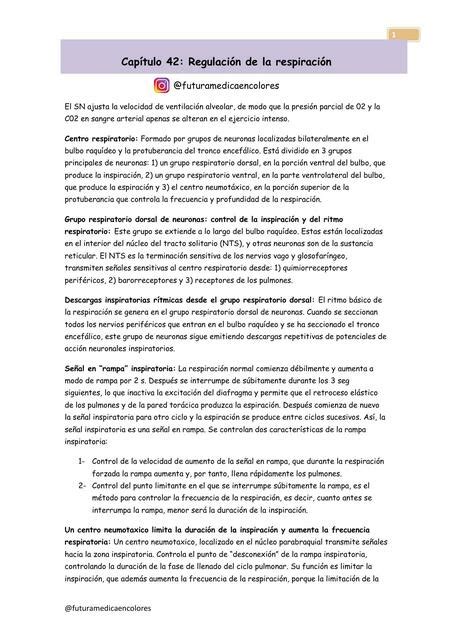 Capítulo 42 Guyton Hall Regulación de la respiración futuramedica