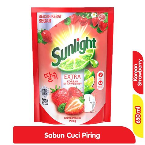 Jual Sunlight Sabun Cuci Piring Extra Korean Strawberry 650 Ml Di