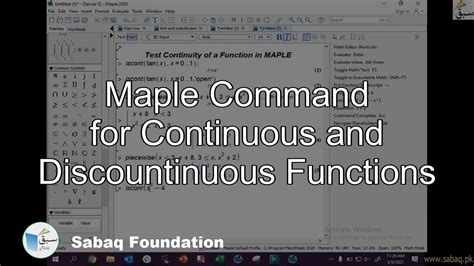 maple command for continuous and discountinuous functions math lecture sabaq pk youtube